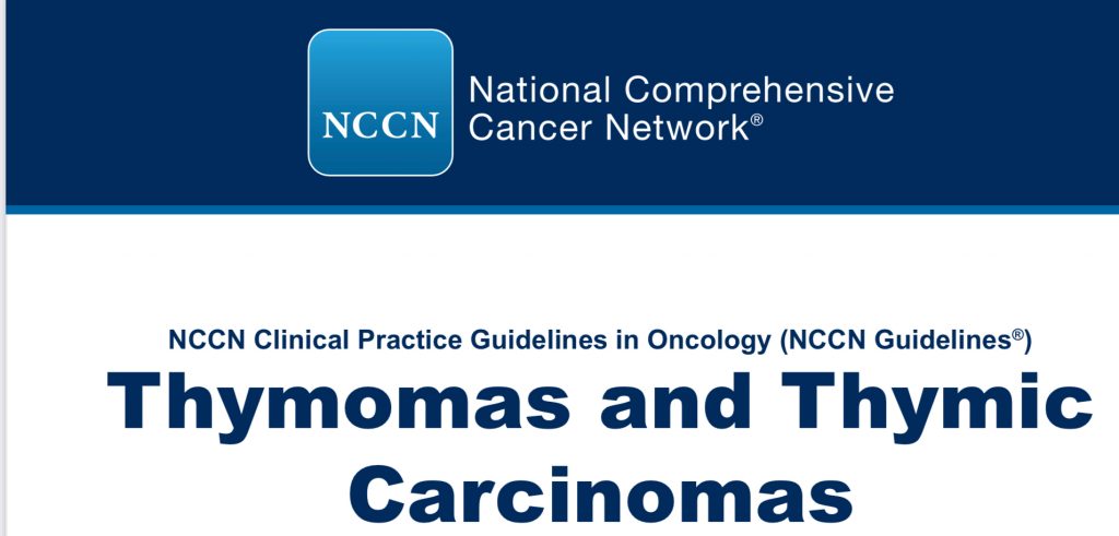 The NCCN Guidelines – Foundation for Thymic Cancer Research